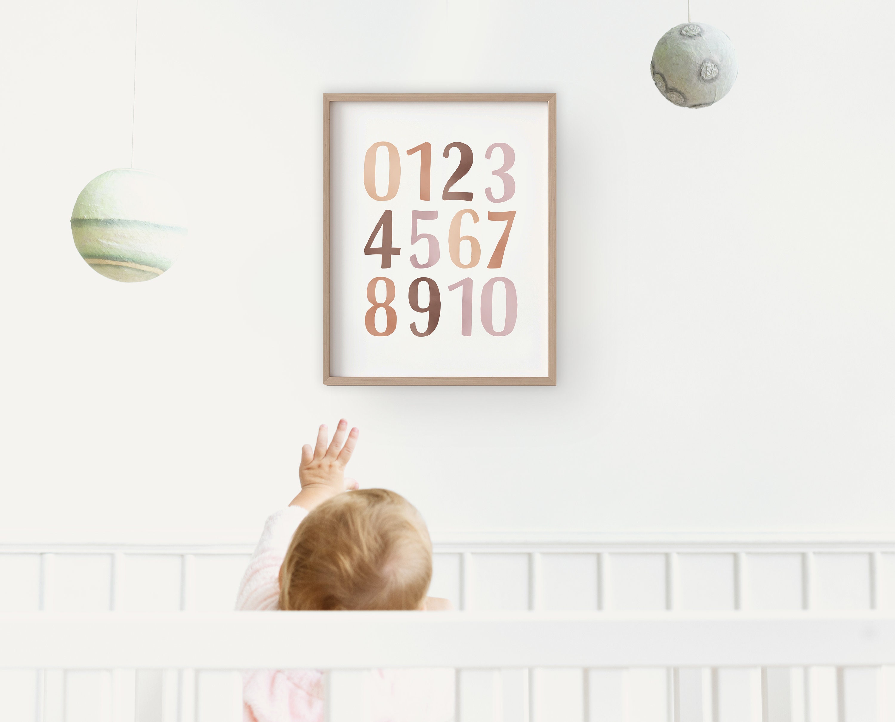 Neutral Numbers Poster Homeschool Numbers Print Nursery - Etsy