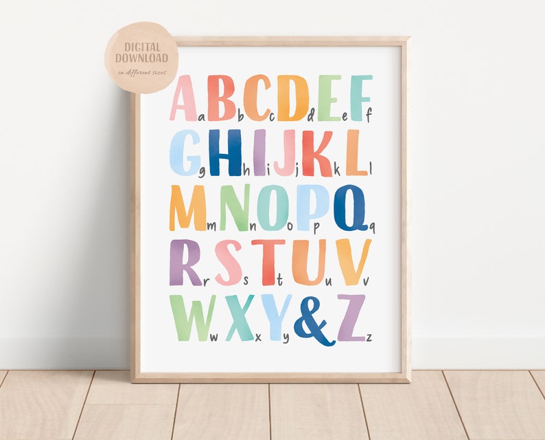 Homeschool Educational Posters Watercolour ABC Poster - Etsy