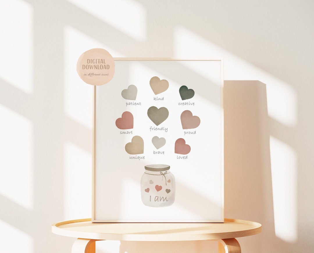 Kids Positive Affirmation Wall Art, Daily Affirmations Poster, Positive ...