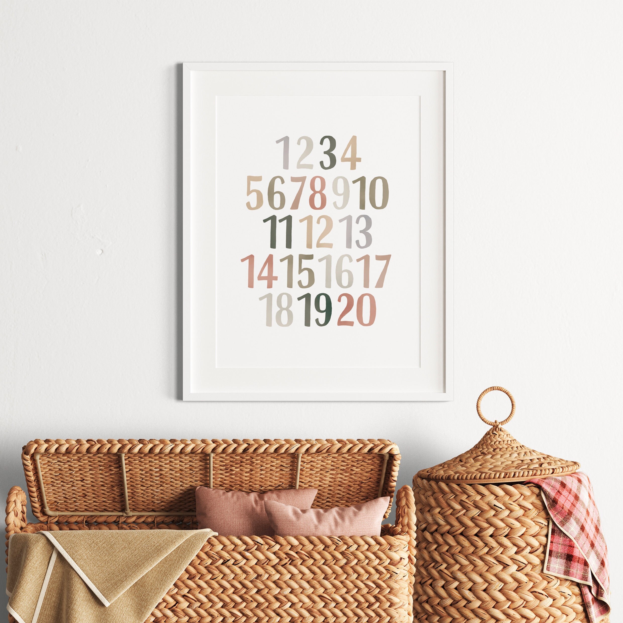Neutral Numbers Poster, Educational Poster, Homeschool Decor, Numbers 1 ...