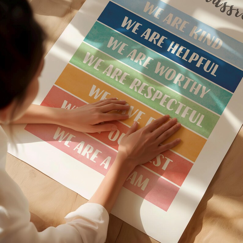 Classroom Rules Poster: Positive Affirmations, School Decor (digital ...
