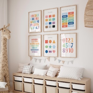 Set of 30 Educational Posters, Montessori Classroom Decor Bundle ...
