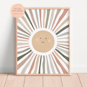 Set of 2 Playroom Posters, Watercolor Sun Poster, You Are My Sunshine ...