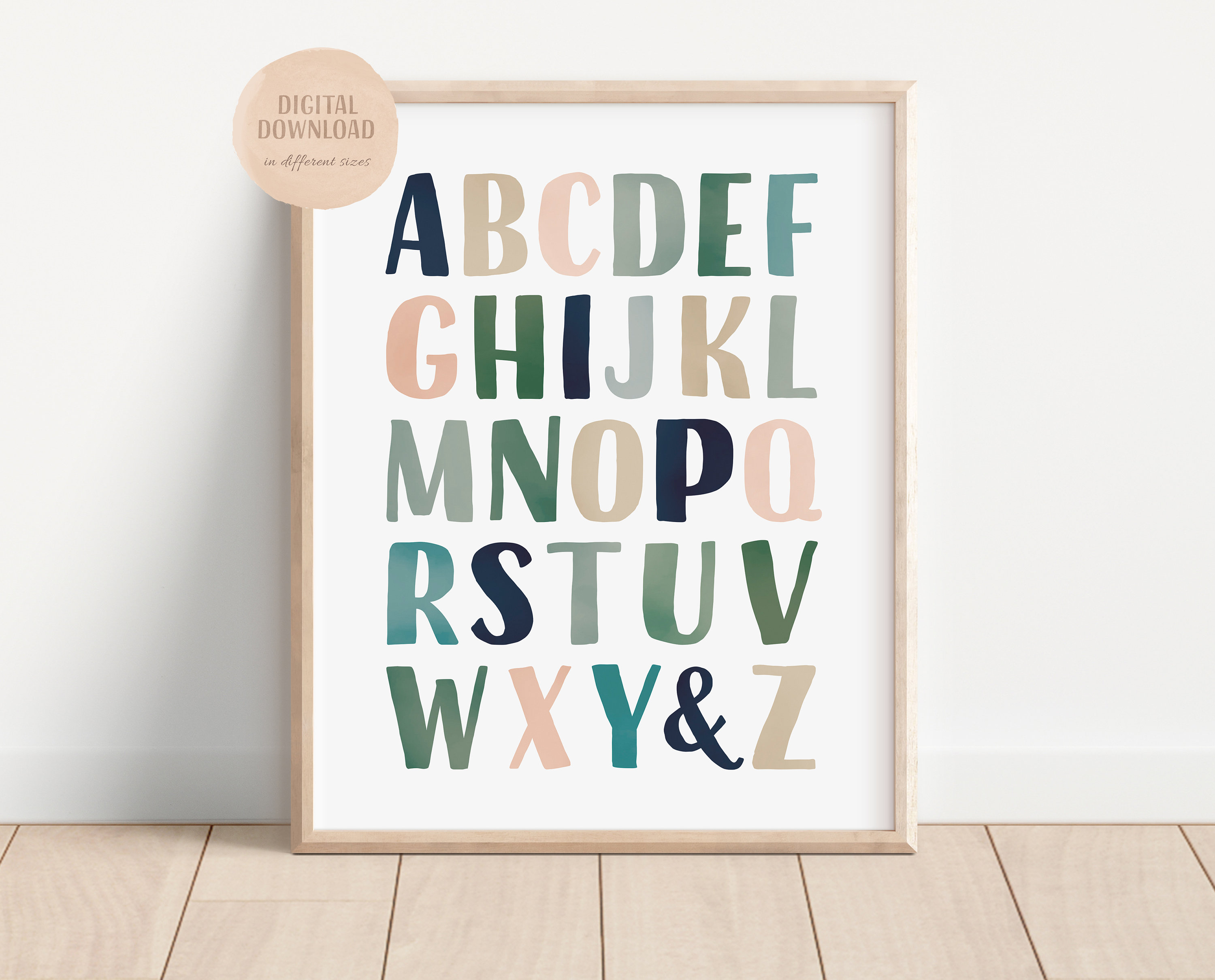 Educational Posters, ABC Poster, Neutral Numbers Print, Neutral Wall ...
