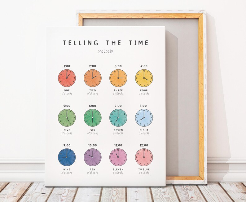 Telling Time Poster: Rainbow Classroom Decor (digital Download) - Etsy