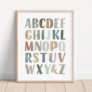 Earth Tones Alphabet Poster, Educational Poster, ABC Print, Nursery ...