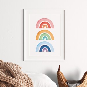 Nursery Rainbow Poster, Playroom Rainbows Print, Rainbow Nursery Wall ...