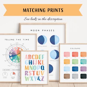 Nursery Numbers Poster, Rainbow Playroom Print, Educational Poster ...
