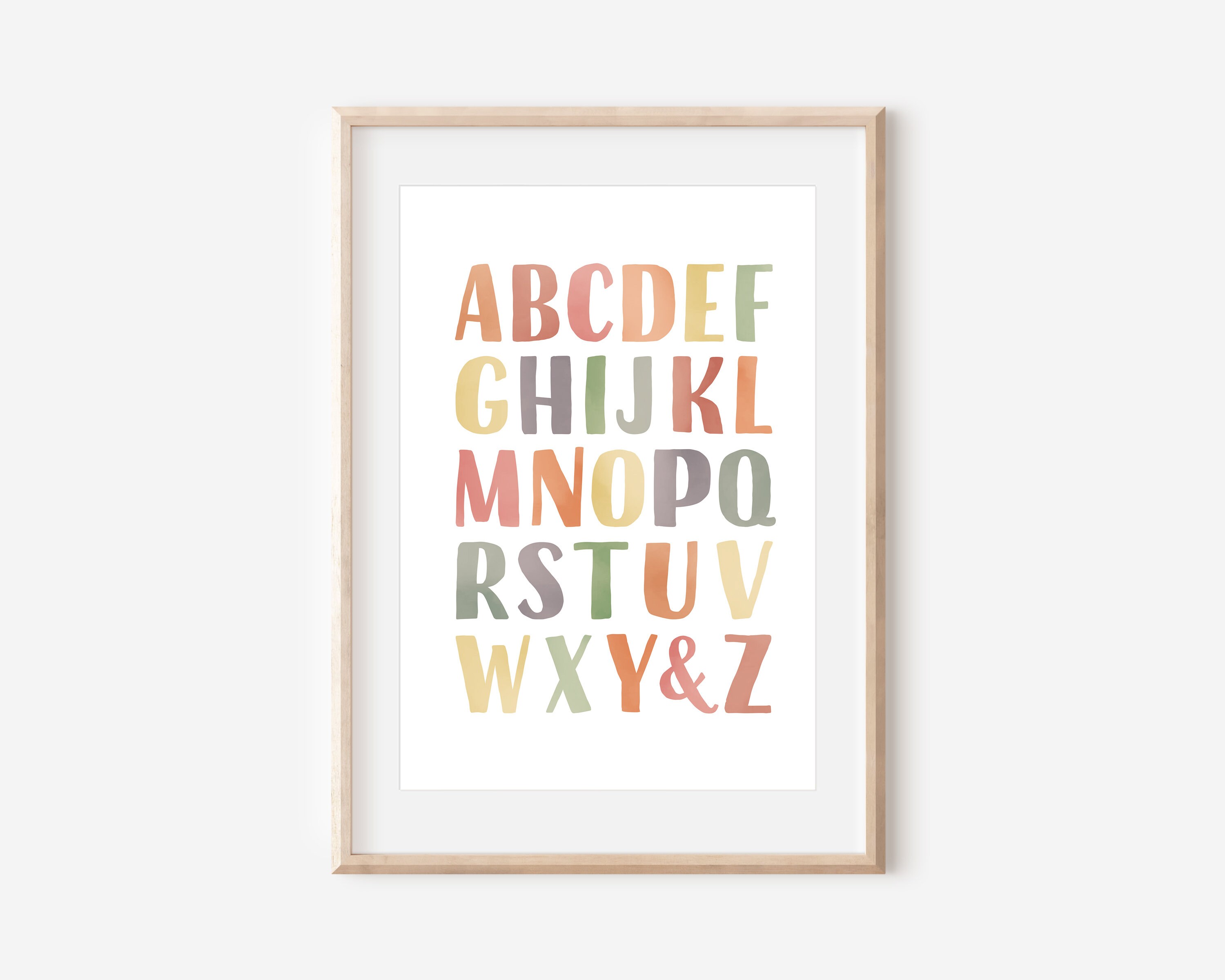 Alphabet Poster, Educational Poster, ABC Print, Nursery Alphabet ...
