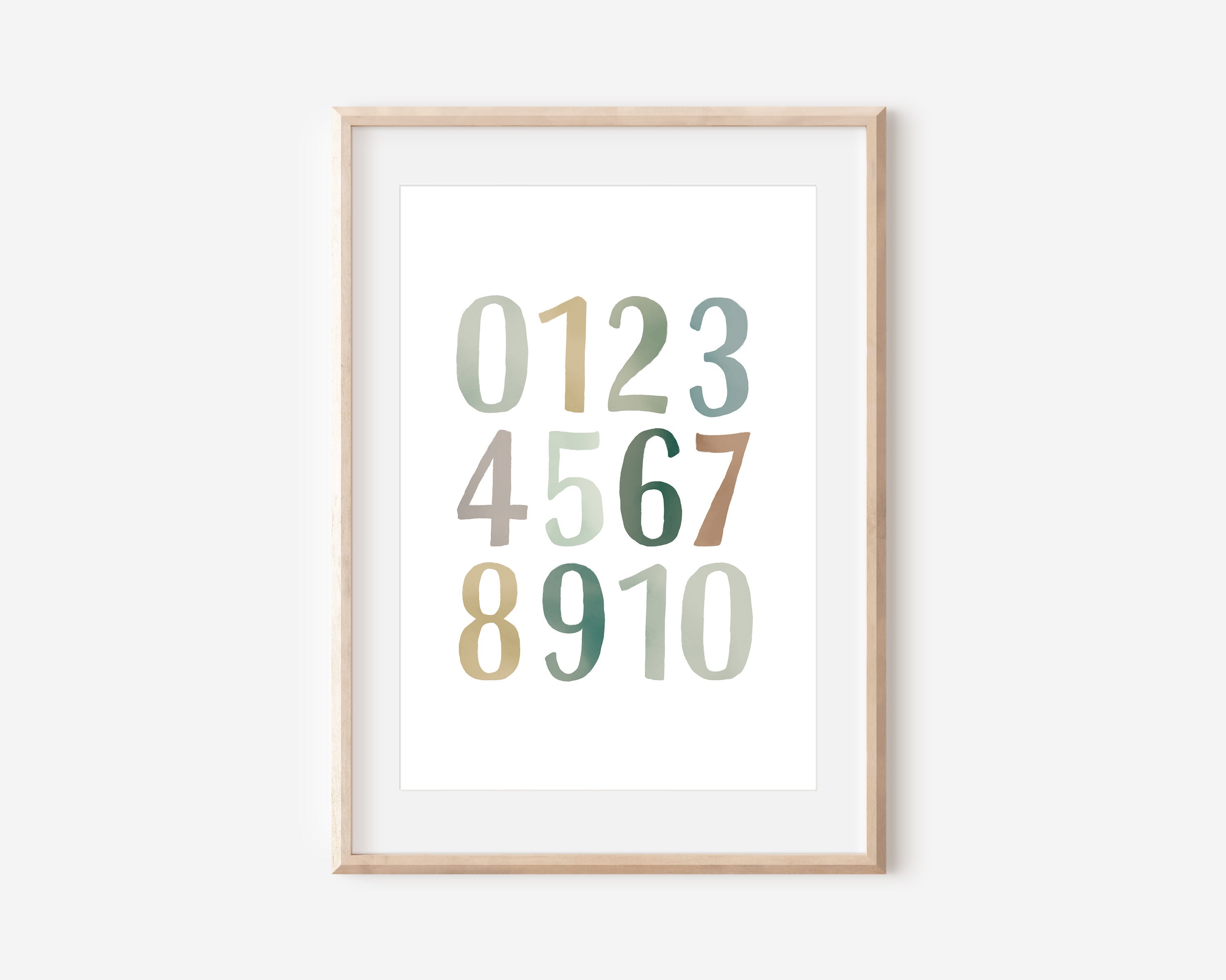 Earth Tones Numbers Poster, Educational Poster, Montessori Materials ...