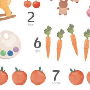 Nursery Numbers Poster, Rainbow Playroom Print, Educational Poster ...
