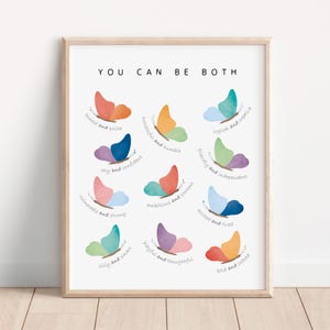 You Can Be Both Poster, DBT, Duality Poster, Therapy Office Decor ...