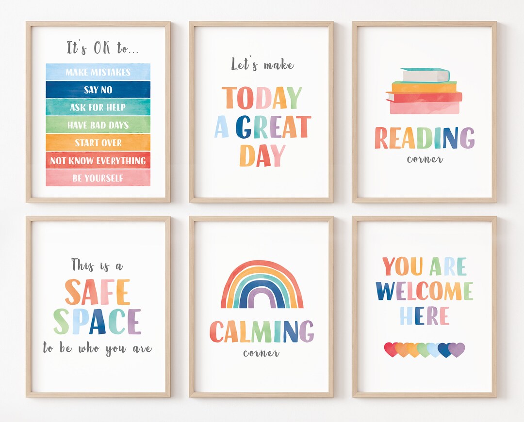 Set of Educational Posters, 6 Homeschool Prints, Montessori Classroom ...