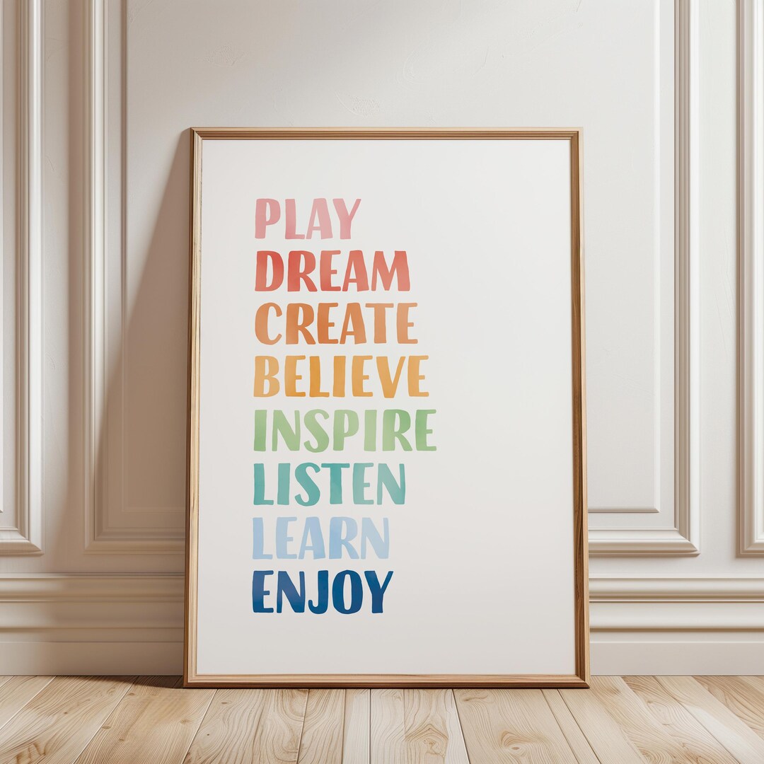 Music Class Poster, Rainbow Music Quote Print for Kids, Montessori ...