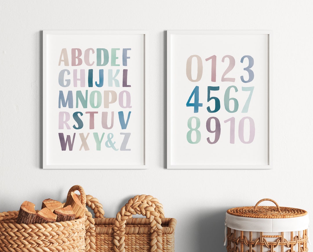 Educational Posters, Neutral ABC Poster, Neutral Numbers Print ...