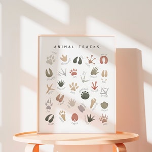 Animal Tracks Poster, Neutral Nursery Wall Decor, Playroom Poster ...