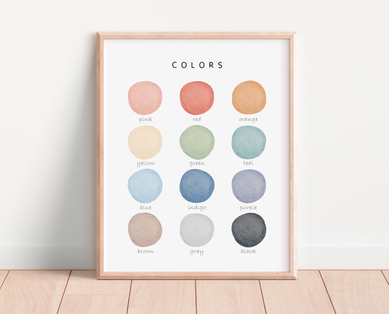 Colors Poster Educational Poster Classroom Decor Colors - Etsy