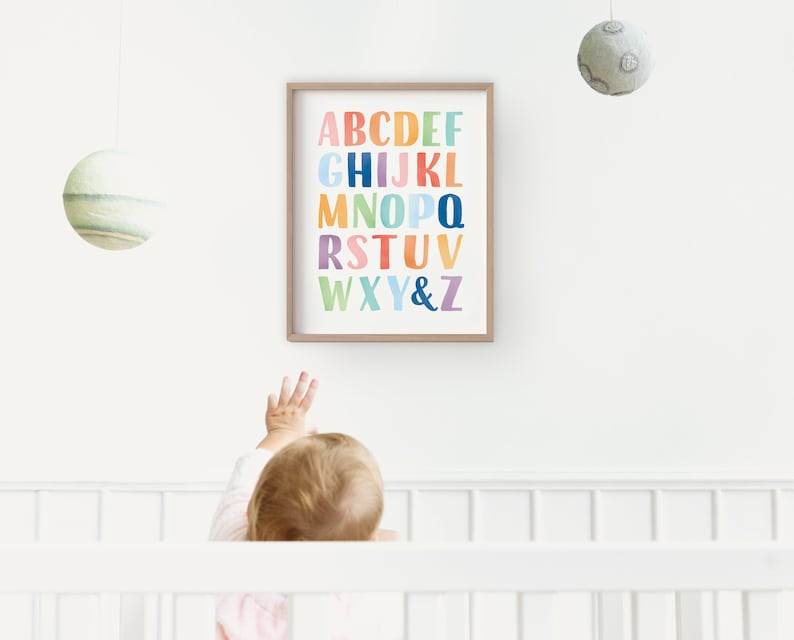 Rainbow Alphabet Poster ABC Print Nursery Alphabet Printable - Etsy