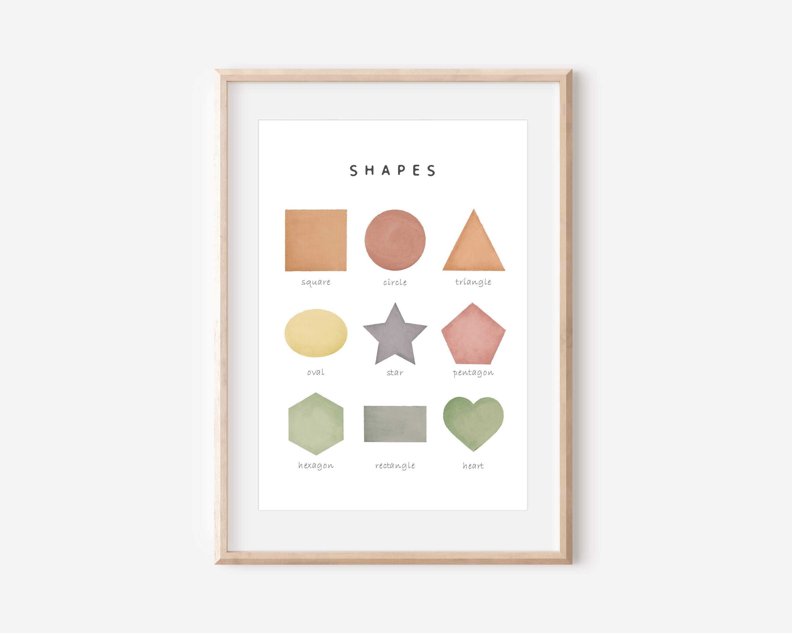 Shapes Educational Poster Nursery Wall Art Montessori - Etsy