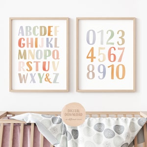 Set of 2 Educational Posters, Homeschool Educational Posters, Rainbow ...