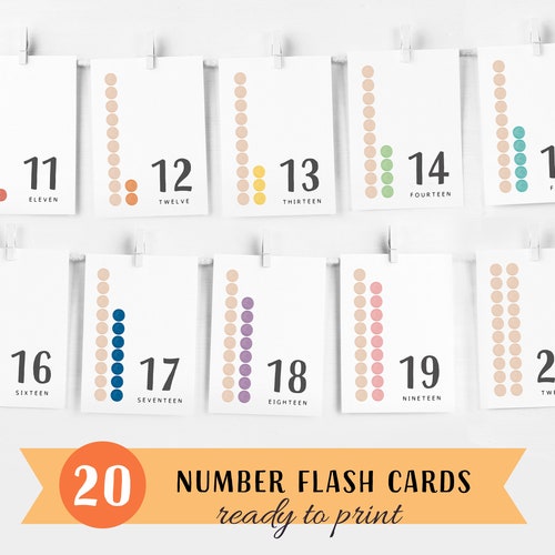 Number Flash Cards 1-100 Count to 100 Preschool Counting - Etsy