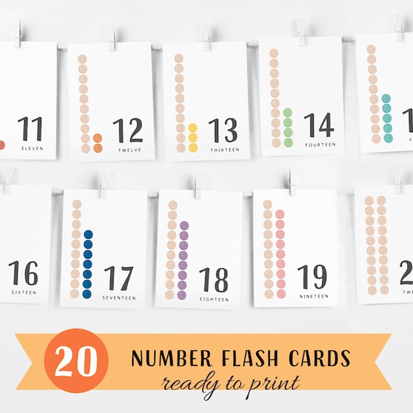 Number Flash Cards - Etsy