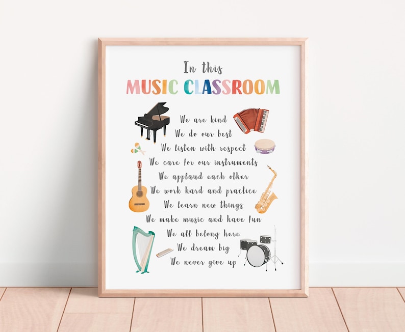 Music Classroom Wall Décor, Music Classroom Rules, Music Class ...