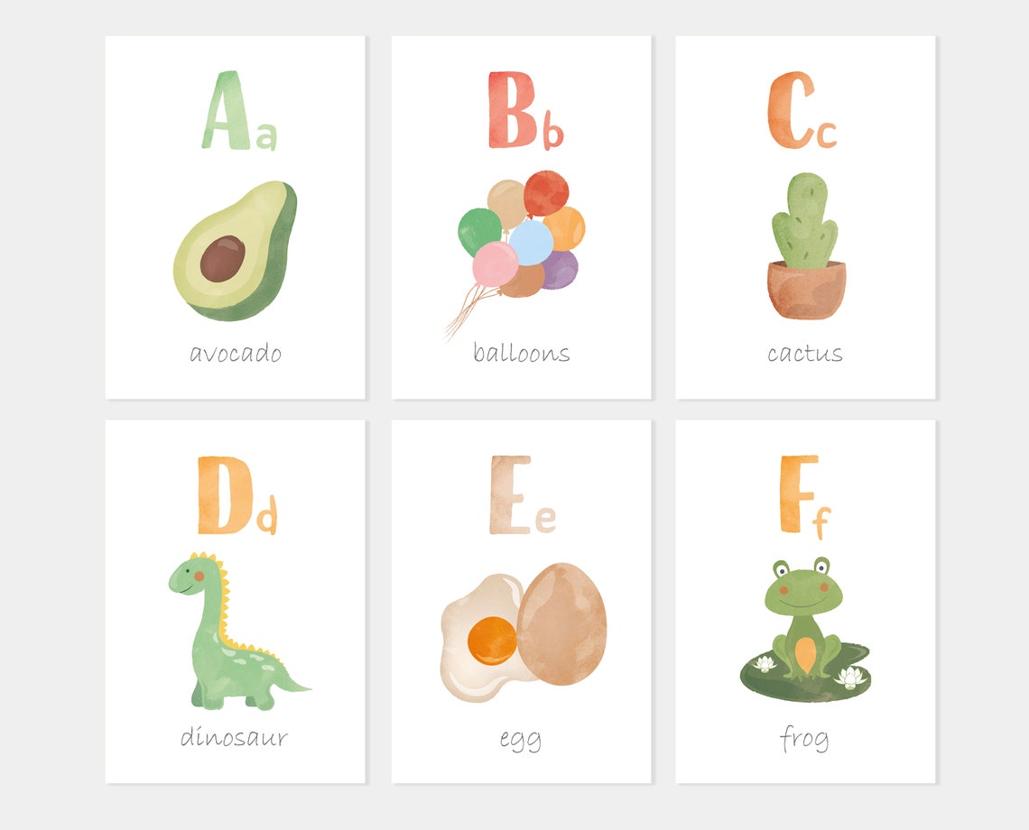 Printable Alphabet Flash Cards, Classroom Decor, Toddlers Preschool ...