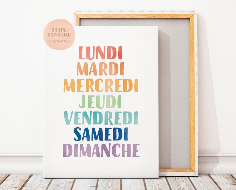 French Educational Poster, French Classroom Printables, Days of the ...