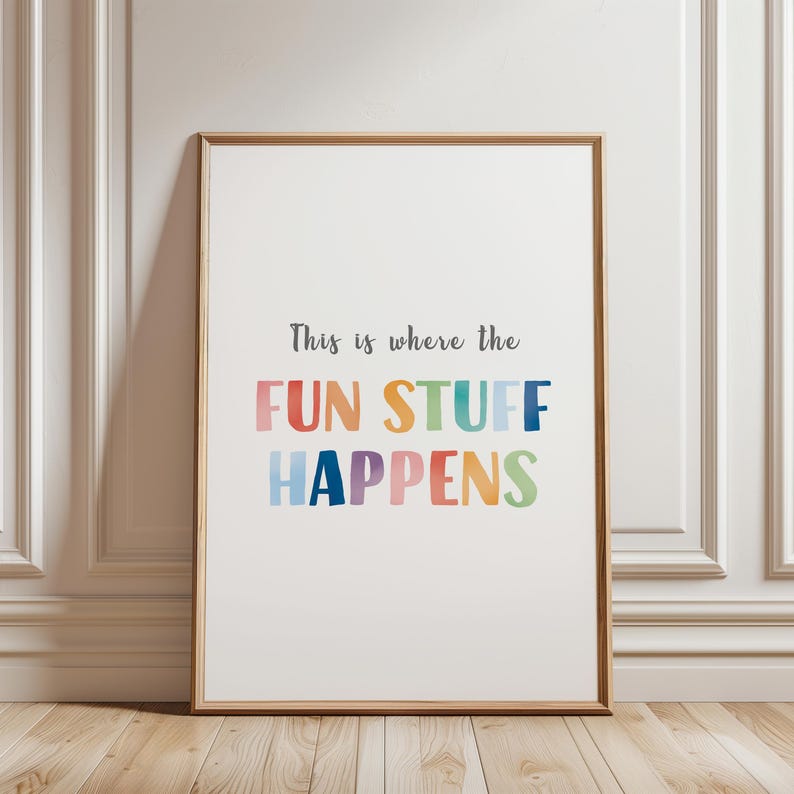 Rainbow Playroom Poster: Fun Stuff Happens Here (digital Download - Etsy
