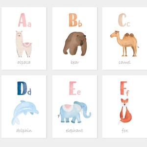 Printable Animal Alphabet Flash Cards, Classroom Decor, Toddlers ...