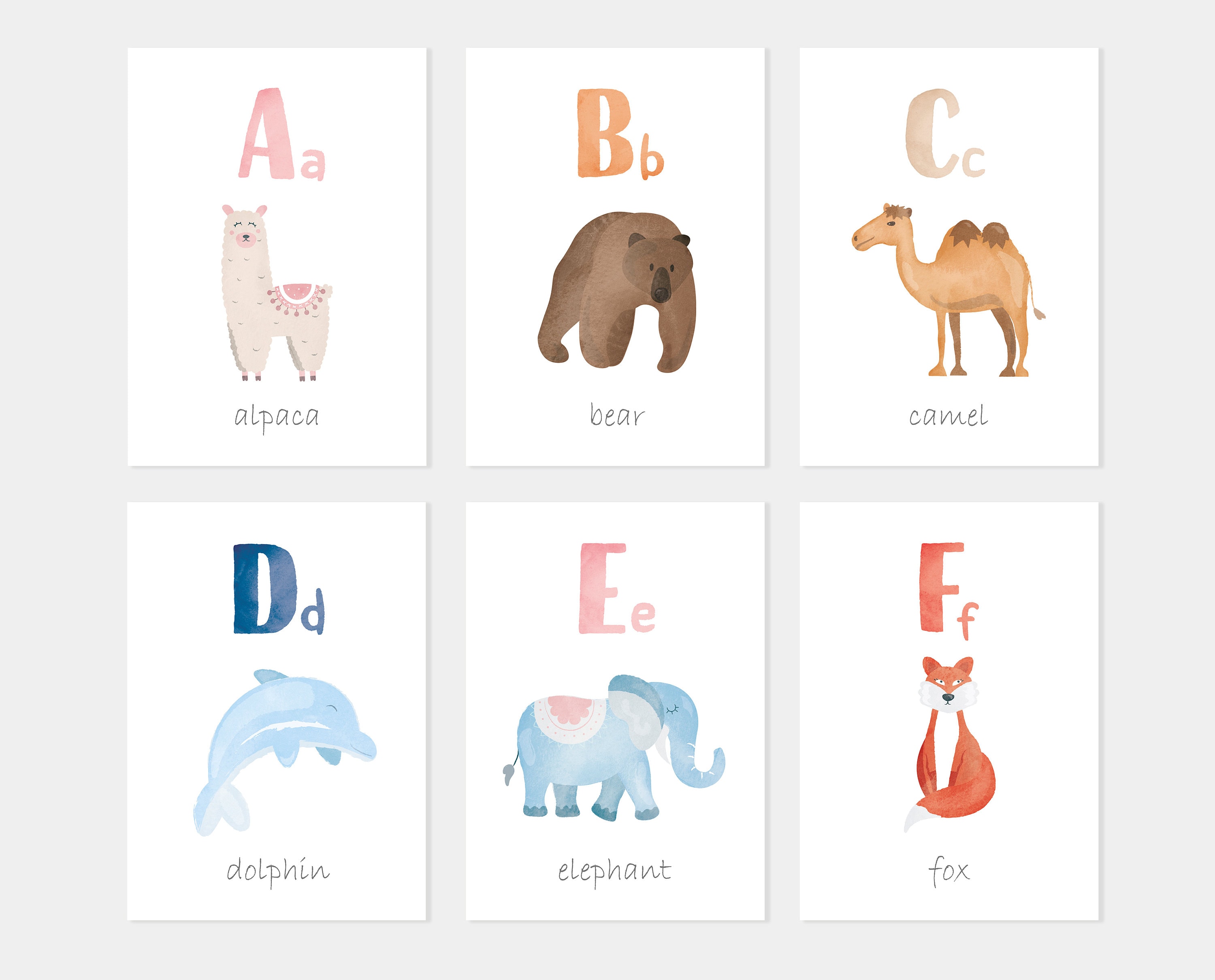 Printable Animal Alphabet Flash Cards, Classroom Decor, Toddlers ...