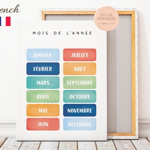 French Educational Poster, French Classroom Printables, Months of the ...