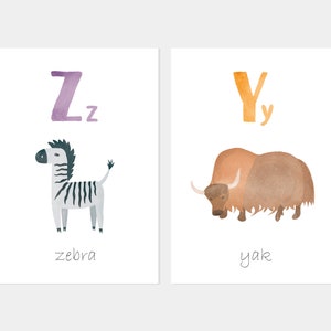 Printable Animal Alphabet Flash Cards, Classroom Decor, Toddlers ...