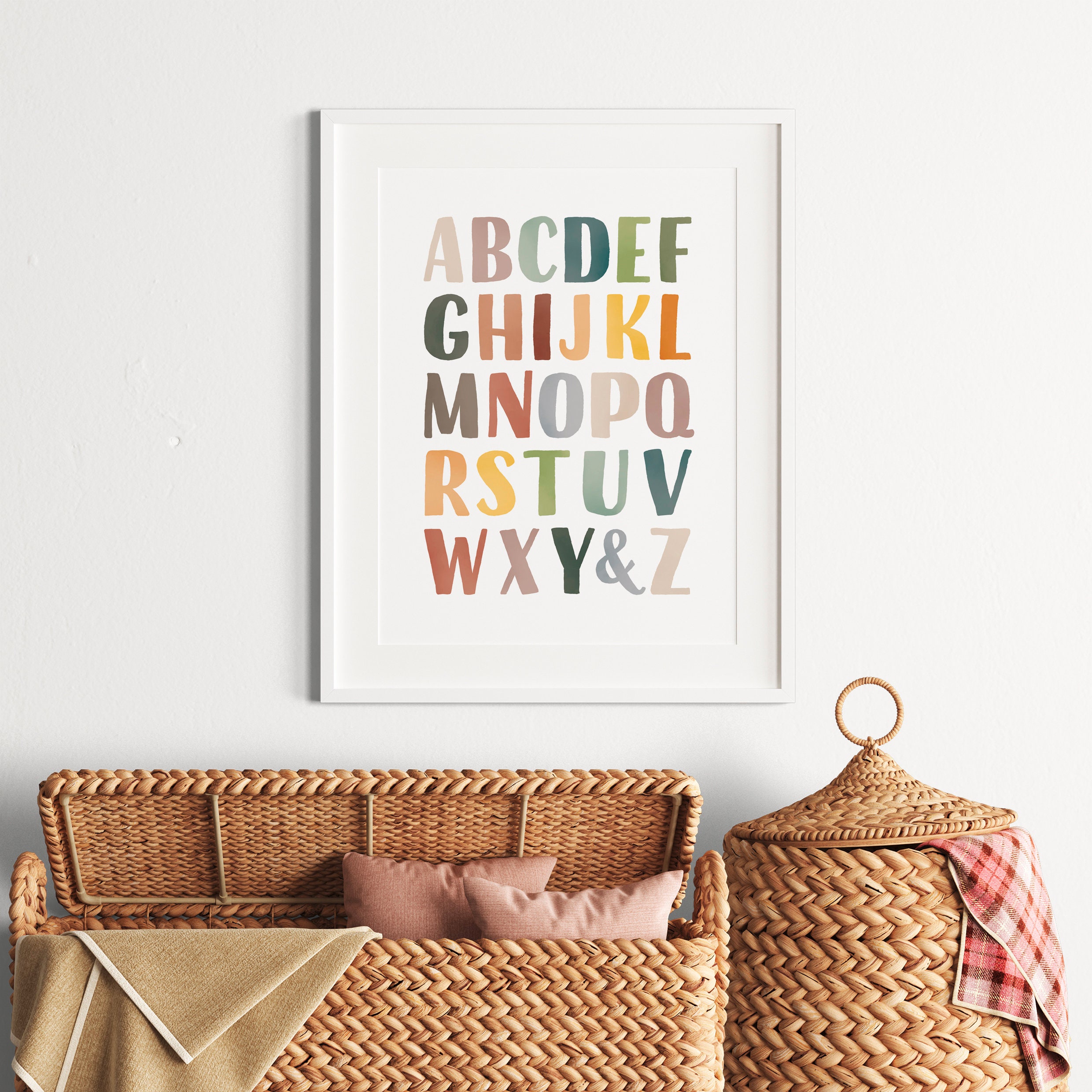 Rainbow Alphabet and Numbers, Homeschool Posters, Watercolor ABC Poster ...