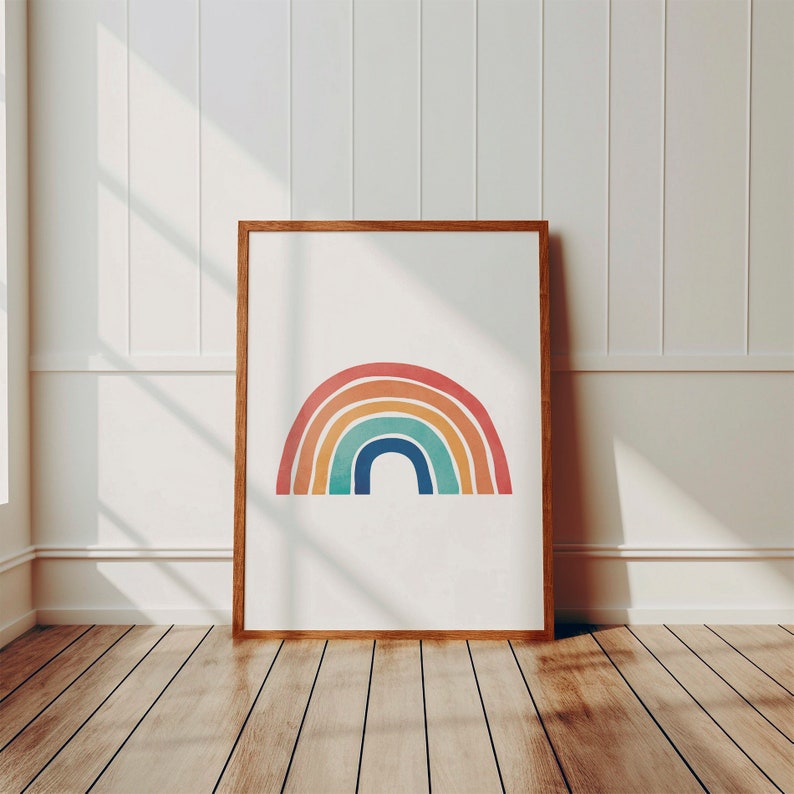 Watercolor Rainbow Nursery Poster: Playroom Wall Art (digital Download ...