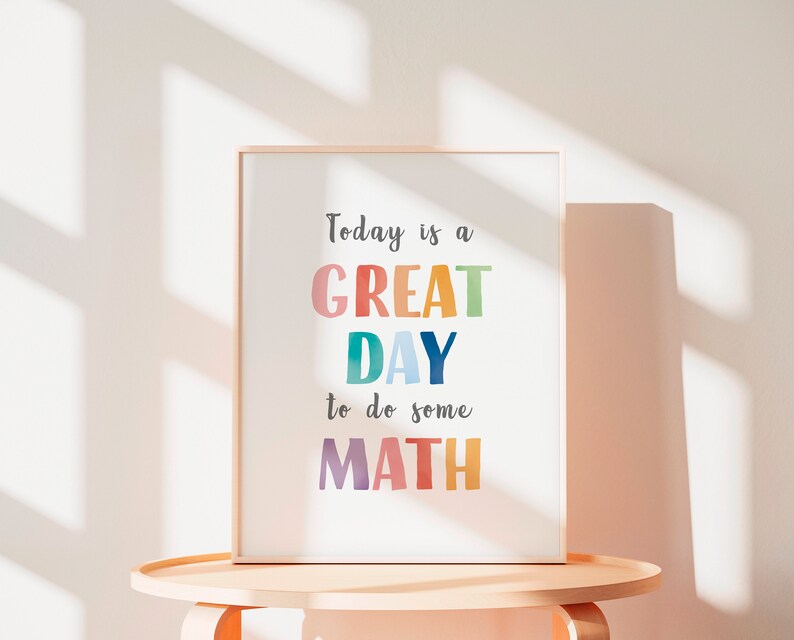 Rainbow Math Poster: Watercolor Classroom Decor (digital Download) - Etsy