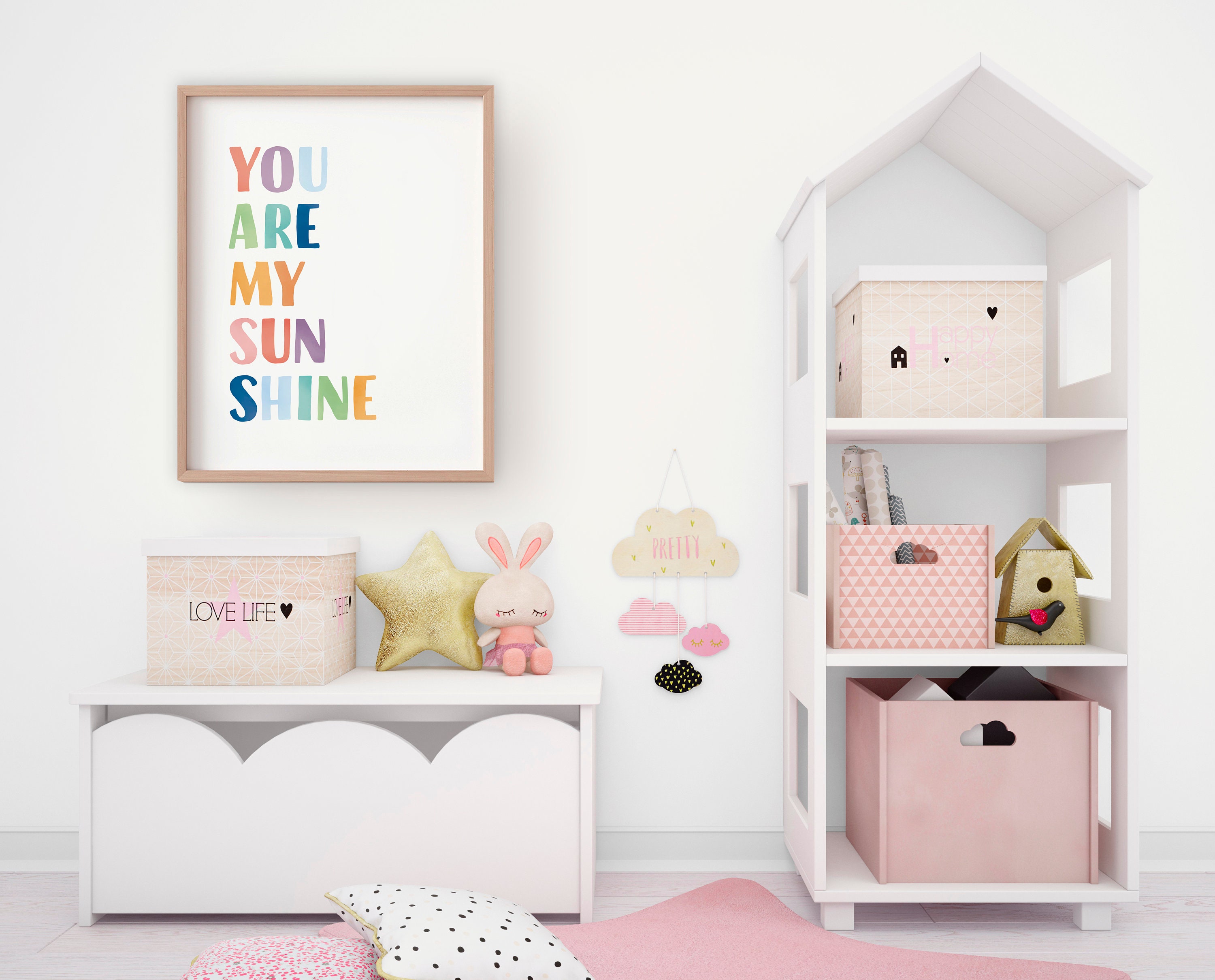 You Are My Sunshine Poster, Playroom Decor, Watercolour Nursery Prints ...