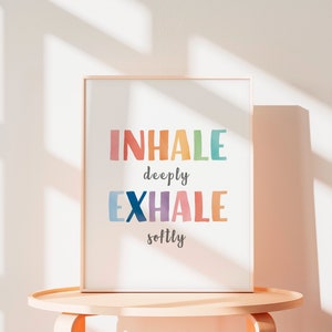 Inhale Exhale Rainbow Poster: Therapy Office Calm Corner (digital ...
