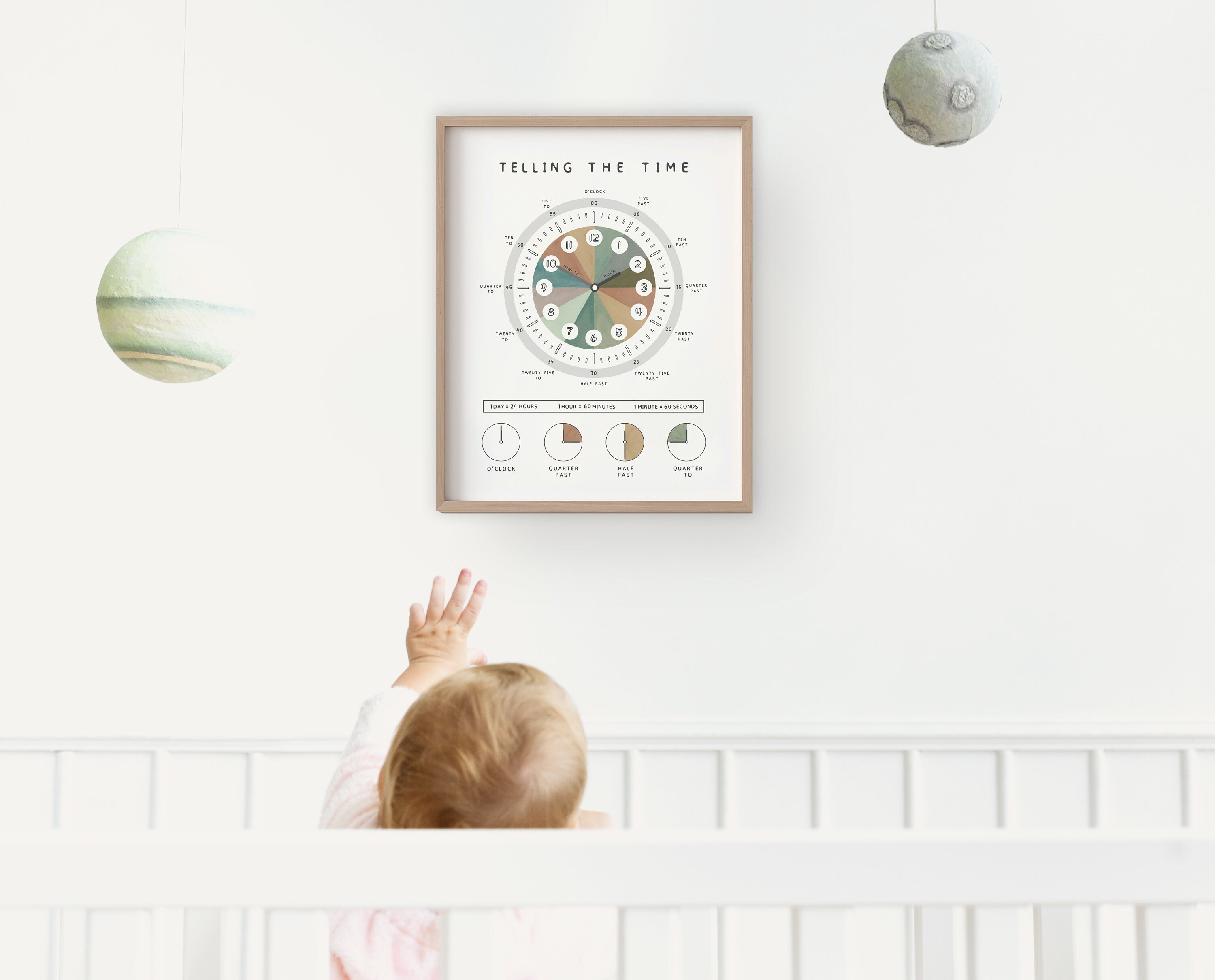 Telling the Time Poster Time Printables Neutral Playroom - Etsy