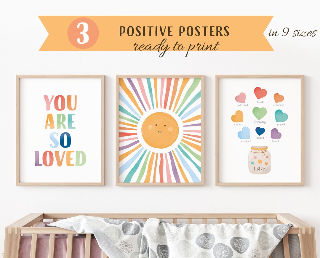Set of Positive Posters, 3 Homeschool Prints, Montessori Classroom ...