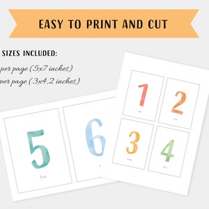 Numbers Flash Cards, Preschool Counting Flash Cards, Count and Clip ...
