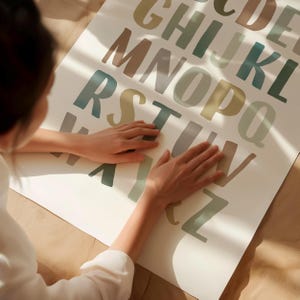 Earth Tones Alphabet and Numbers, Neutral Nursery Wall Decor, Earth ...