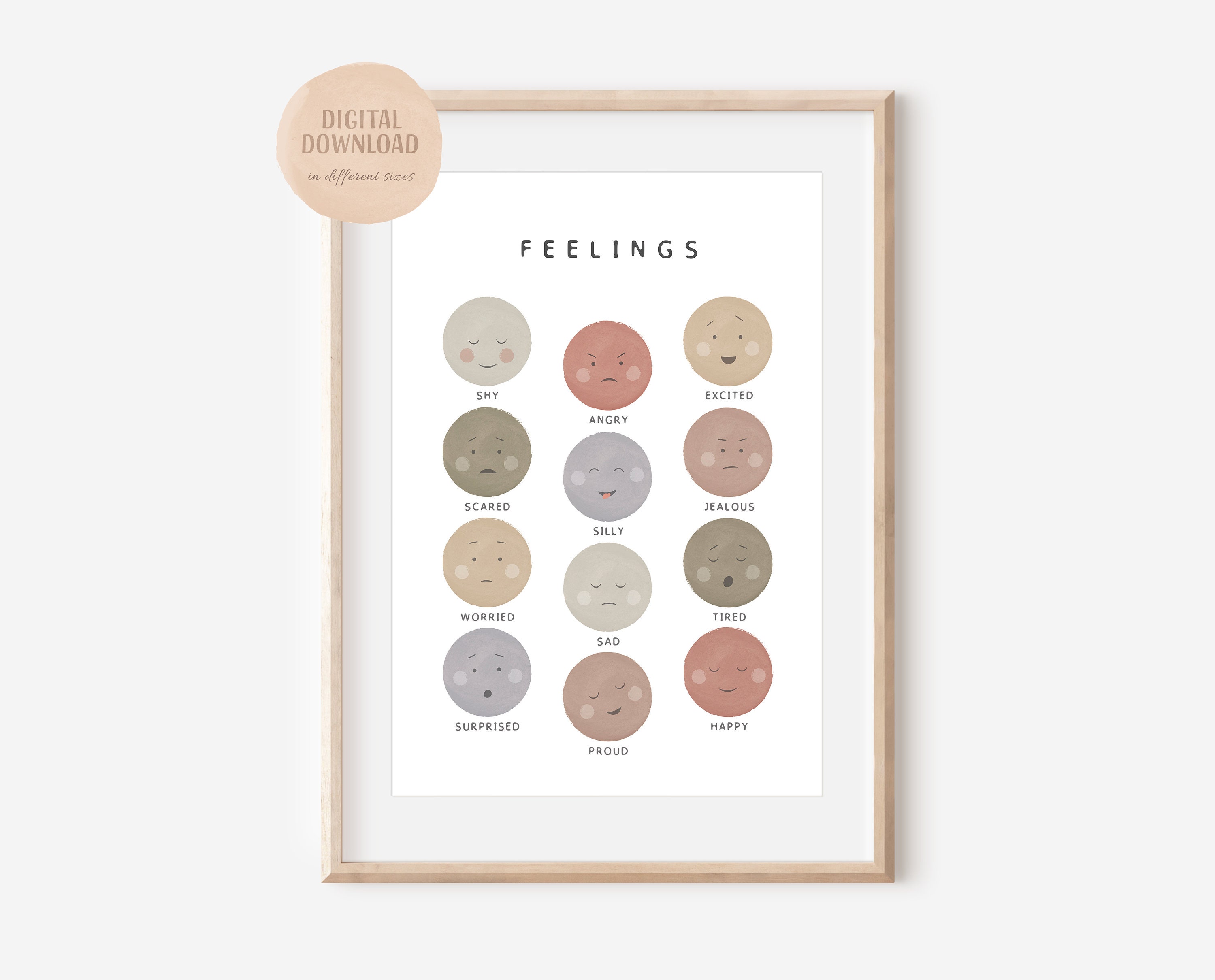 Neutral Feelings Poster Feelings Chart Homeschool Decor - Etsy