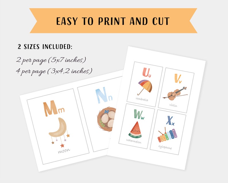 Printable Alphabet Flash Cards, Classroom Decor, Toddlers Preschool ...