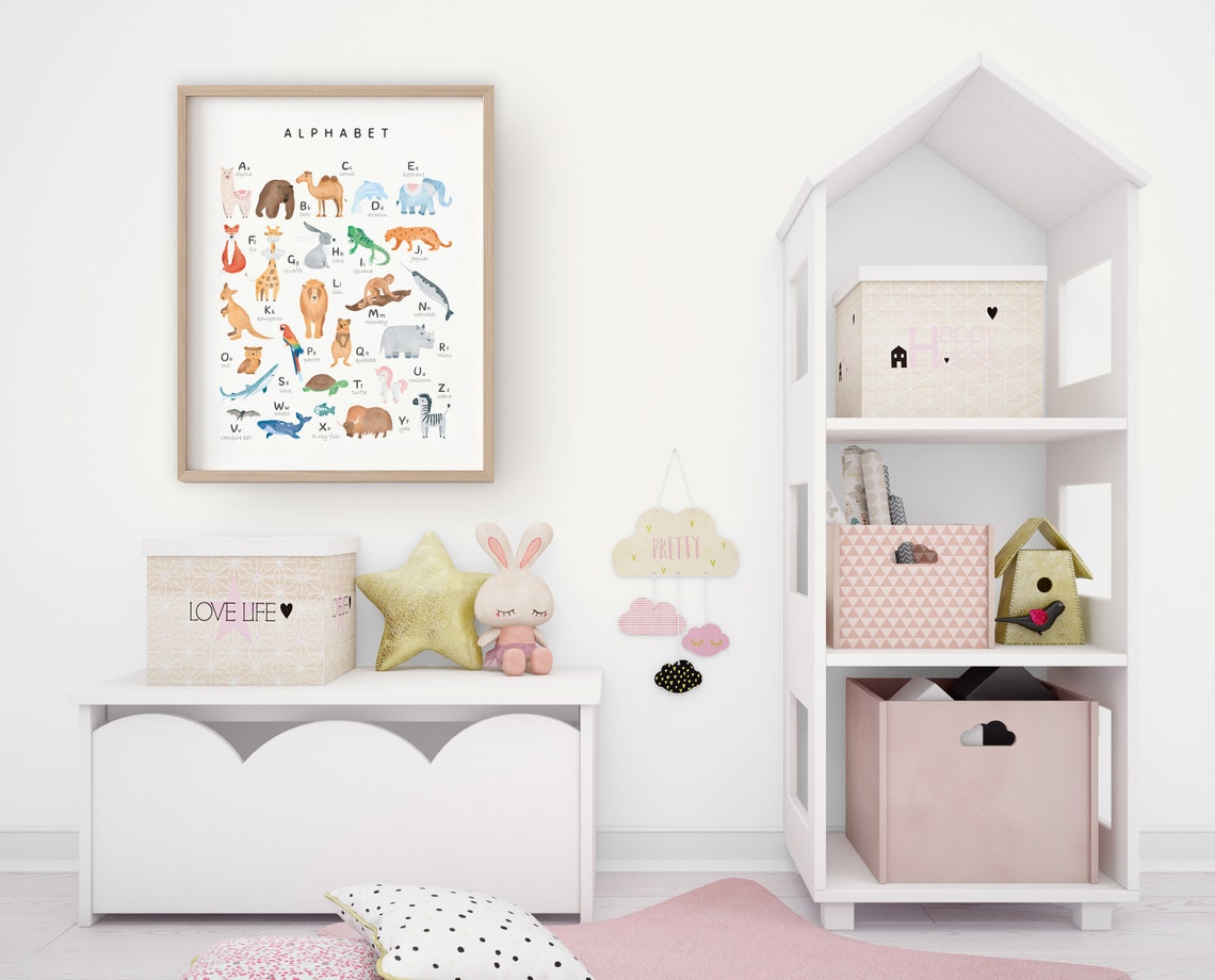 Animal Alphabet Print ABC Poster Watercolour Alphabet - Etsy