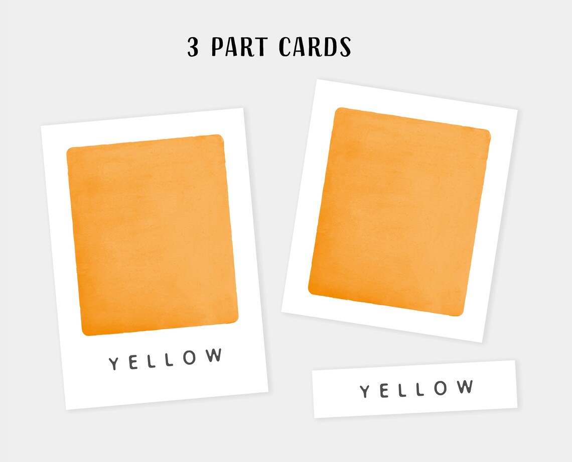 12 Color Cards Montessori Flashcards Pre-school Cards - Etsy
