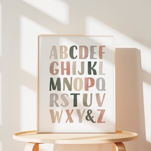 Neutral Alphabet Poster, Watercolour Alphabet, ABC Print, Nursery ...