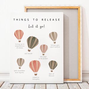 Things to Let Go Of, Coping Skills Poster, Therapist Office Decor ...