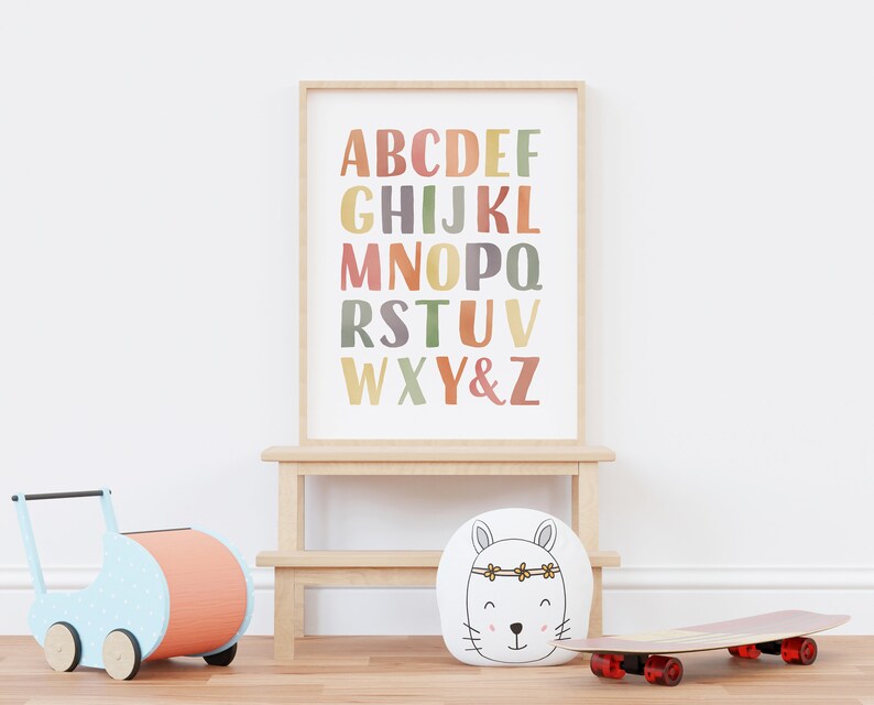 Alphabet Poster, Educational Poster, ABC Print, Nursery Alphabet ...